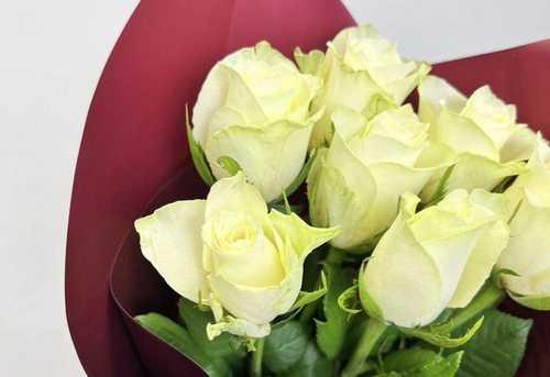 Белые розы букет белых роз в оформлении 7 шт