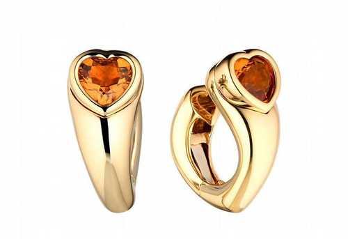 Серьги Piaget Orange Citrine Heart Yellow Gold