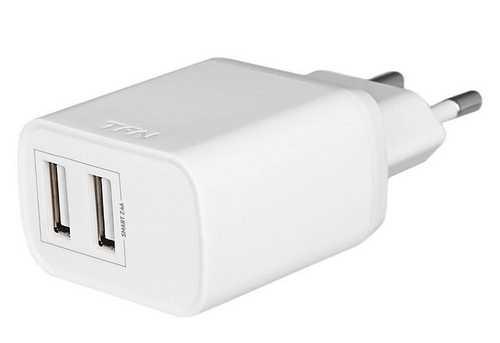 Зарядное устройство TFN Smart, 2xUSB, 2.4A, белый