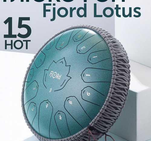 Глюкофон Fjord Lotus 32 см, зеленый, 15 нот, До-м