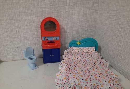 Мебель для куклы кровать ванная комната