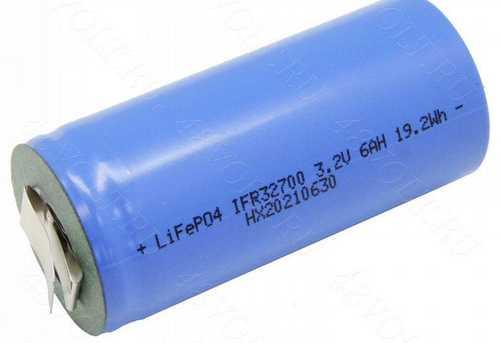 Аккумулятор lifepo4 32700 6ah 3,2v под пайку