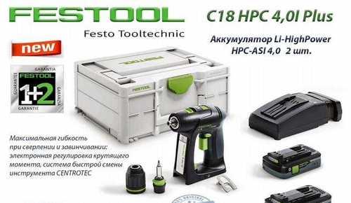 Festool C 18 HPC 4,0 I-Plus sys3 Аккумуляторная др