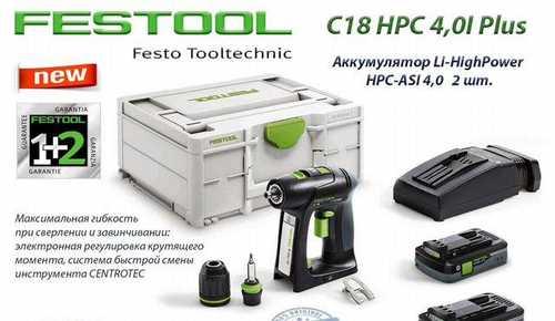 Festool C 18 HPC 4,0 I-Plus sys3 Аккумуляторная др