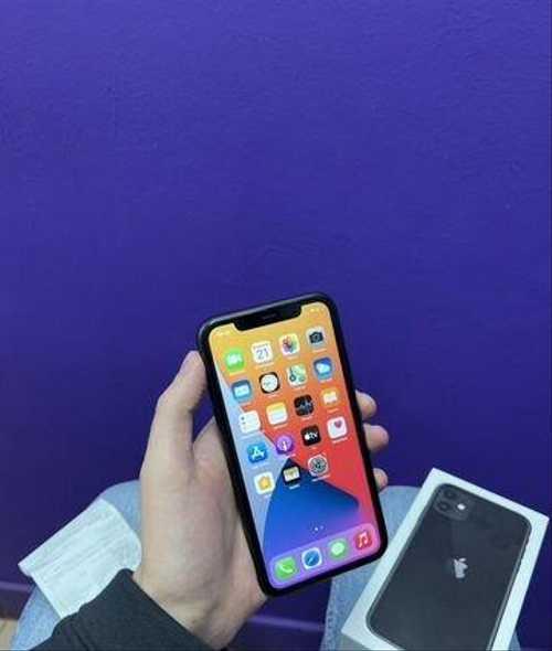 iPhone 11 64Gb Чёрный Ростест с чеком Без ремонтов