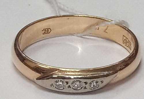 Золотое кольцо с бриллиантами р17 (19000)