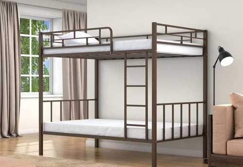 Двухъярусная металлическая кровать 120*190 см