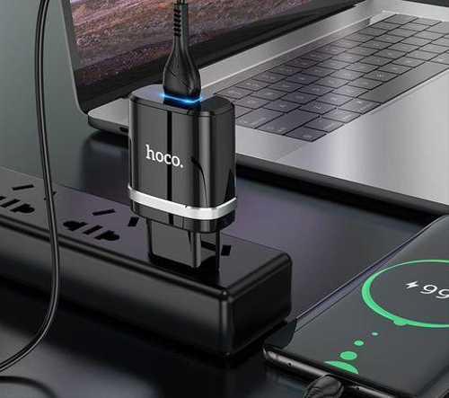 Блочок Hoco N1 USB + Кабель USB-Micro, 2.4A, опт