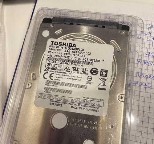 Жесткий диск toshiba SATA III 2.5" 1TB