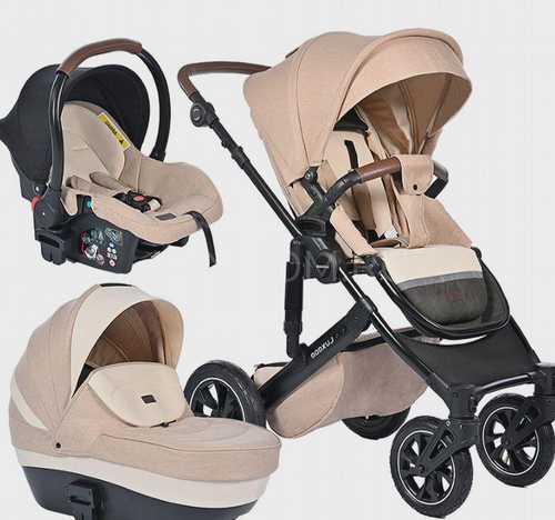 Детская коляска luxmom 808 3 в1 Бежевый