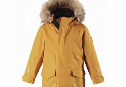 Зимняя куртка reima 128+6 горчичный цвет