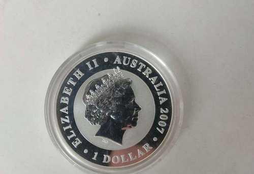 Серебряная монета 1 доллар, Австралия 2007
