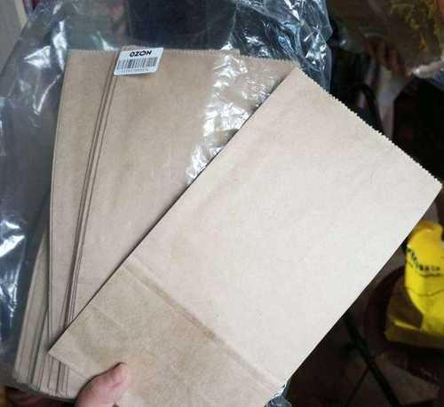 Пакеты бумажные крафт без ручек 12х8х24