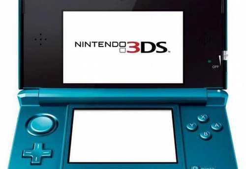 Nintendo 3DS Aqua Blue + карта памяти 16gb, прошит