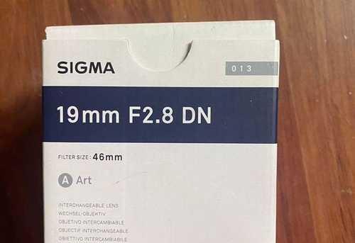 Объектив Sigma 19 mm F 2.8 DN