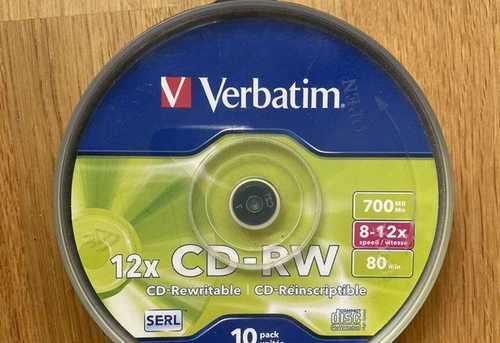 Диск CD-RW Verbatim 8-12х упаковка 10 штук