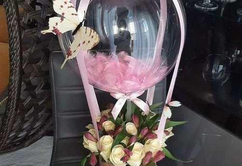 Букет цветов с шарами