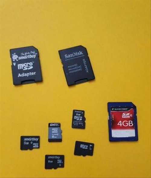 Карты памяти MicroSD, SD от 1Гб