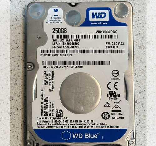 Western Digital HDD Жесткий диск 2.5" 250 гб