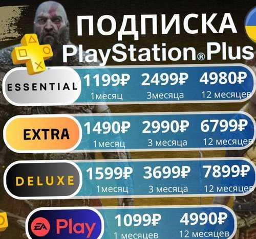 Подписка ps plus Delux на ps4 ps5 EA play (Арт.75419)