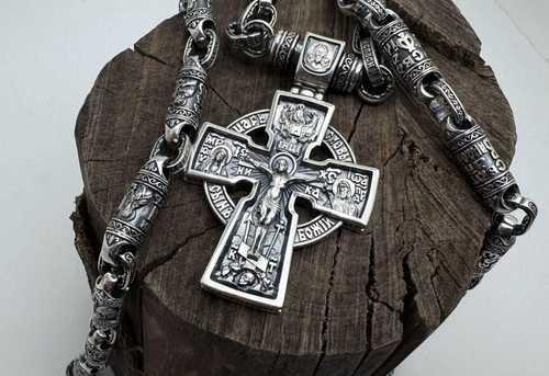 Крест с цепью серебро 925.Новинка
