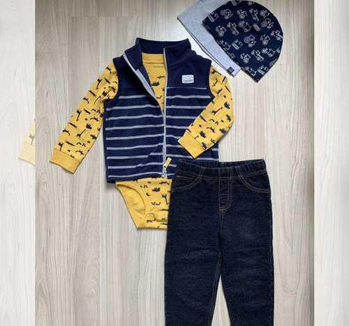 Костюм детский Carters с жилетом+ шапочки Hm 86