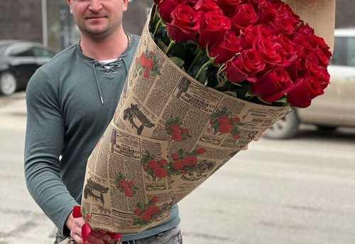 Длинные розы 100см доставка 101роза с доставкой