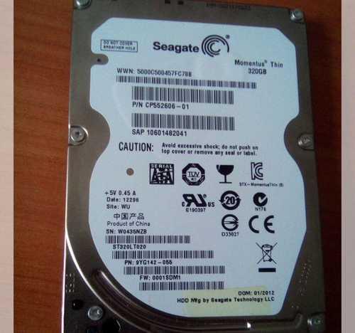 Ноутбучный 2,5 HDD Seagate 320 Гб, 2 SATA