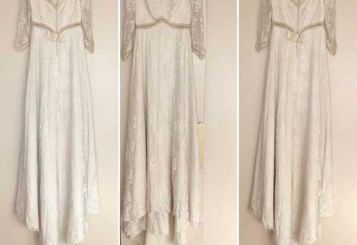 Новое платье свадебное винтажное кружевное 44 46