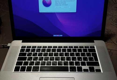 MacBook Pro 15 (2015), 250 ГБ, Core i7, 2.2 ГГц, RAM 16 ГБ, Intel Iris Pro Graphics 5200