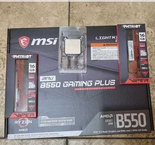 Ryzen 5700x комплект 32Gb MSI MPG B550 новое