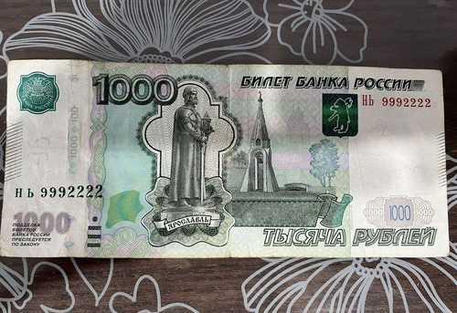 Купюра 1000 рублей с красивым номером