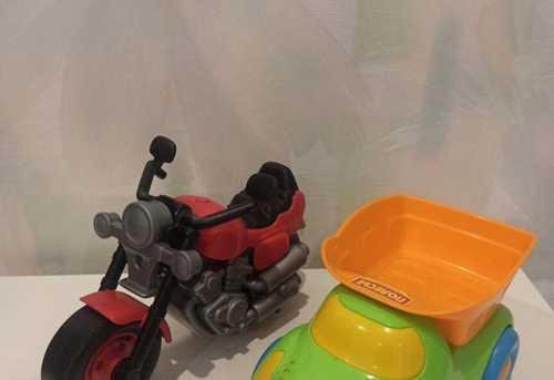 Игрушки Полесье мотоцикл и самосвал для малышей