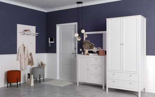 Шкаф белый распашной, аналог IKEA (Хельга)