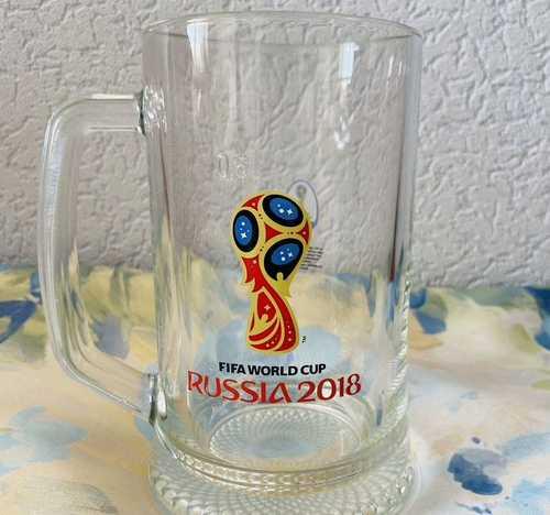 Пивной бокал с символикой Чм Fifa 2018 стекло 0,5л