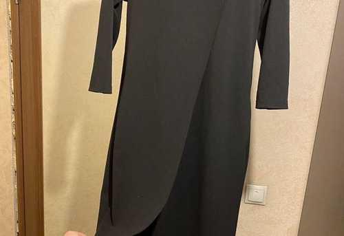 Платье женское черное 44-46 длинное с разрезом