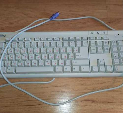 Клавиатура проводная белая PS/2 рабочая