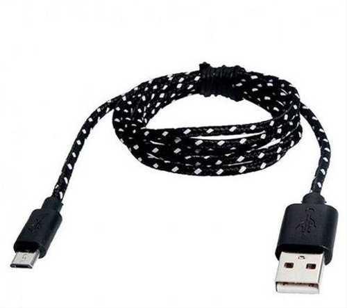 Дата-кабель Smartbuy USB - micro USB хлопок+металл