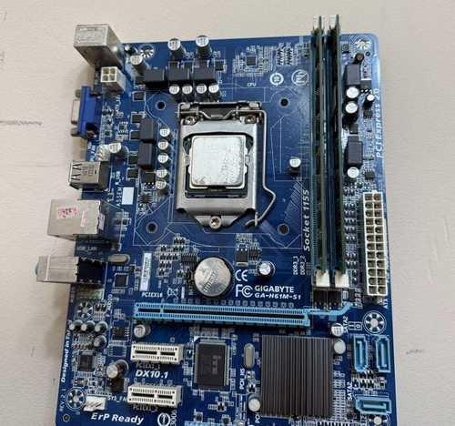 Комплект LGA1155 I3 2100/4GB H61