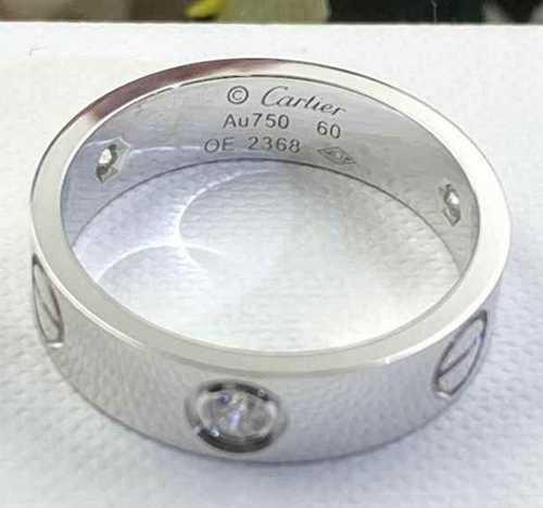 Кольцо Cartier Love, белое золото 585 пробы 0,22ct