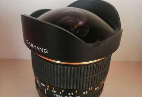 Объектив Samyang 8mm f/3.5 fish-eye cs
