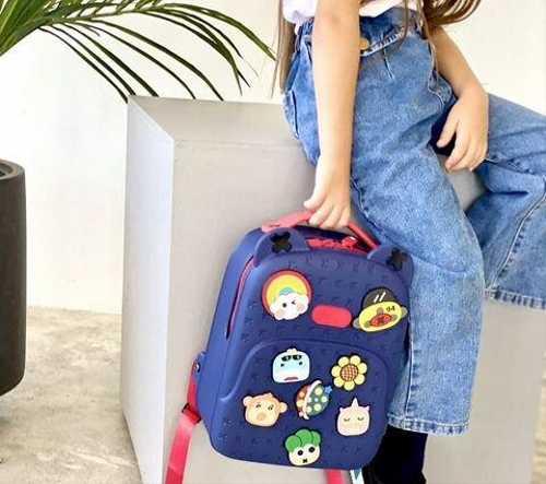 Рюкзак со стикерами для ребенка, синий