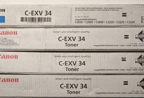 Картриджи Canon C-EXV34 (C,M,Y), оригинальные