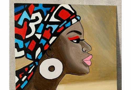 Картина маслом на холсте "Африканка"