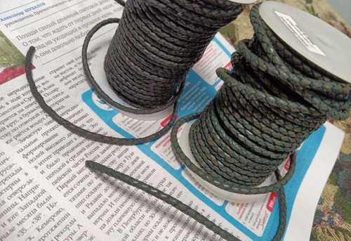 Кожаный плетёный шнурок