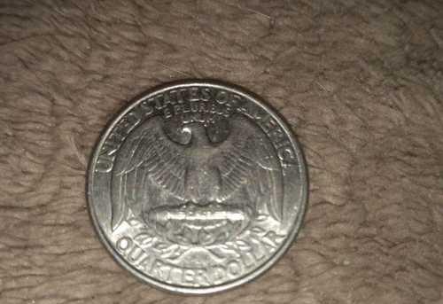 Монета Liberty quarter dollar 1994 года