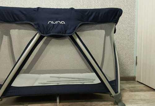 Синий манеж(кроватка) Nuna Sena