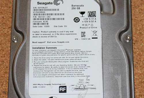 HDD Seagate 250Gb 2,5"