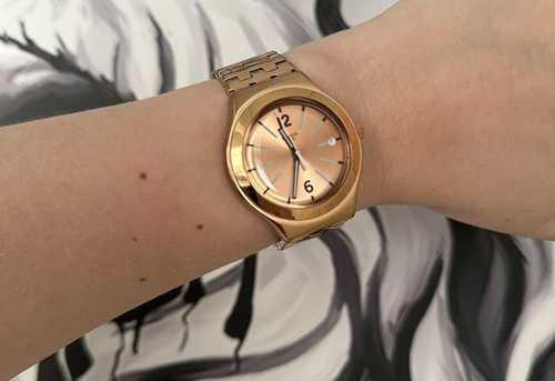 Часы swatch золотые металлические