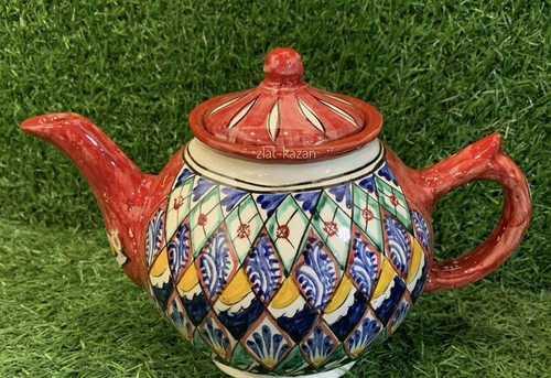 Чайник заварочный «Риштан красный» 1 литр